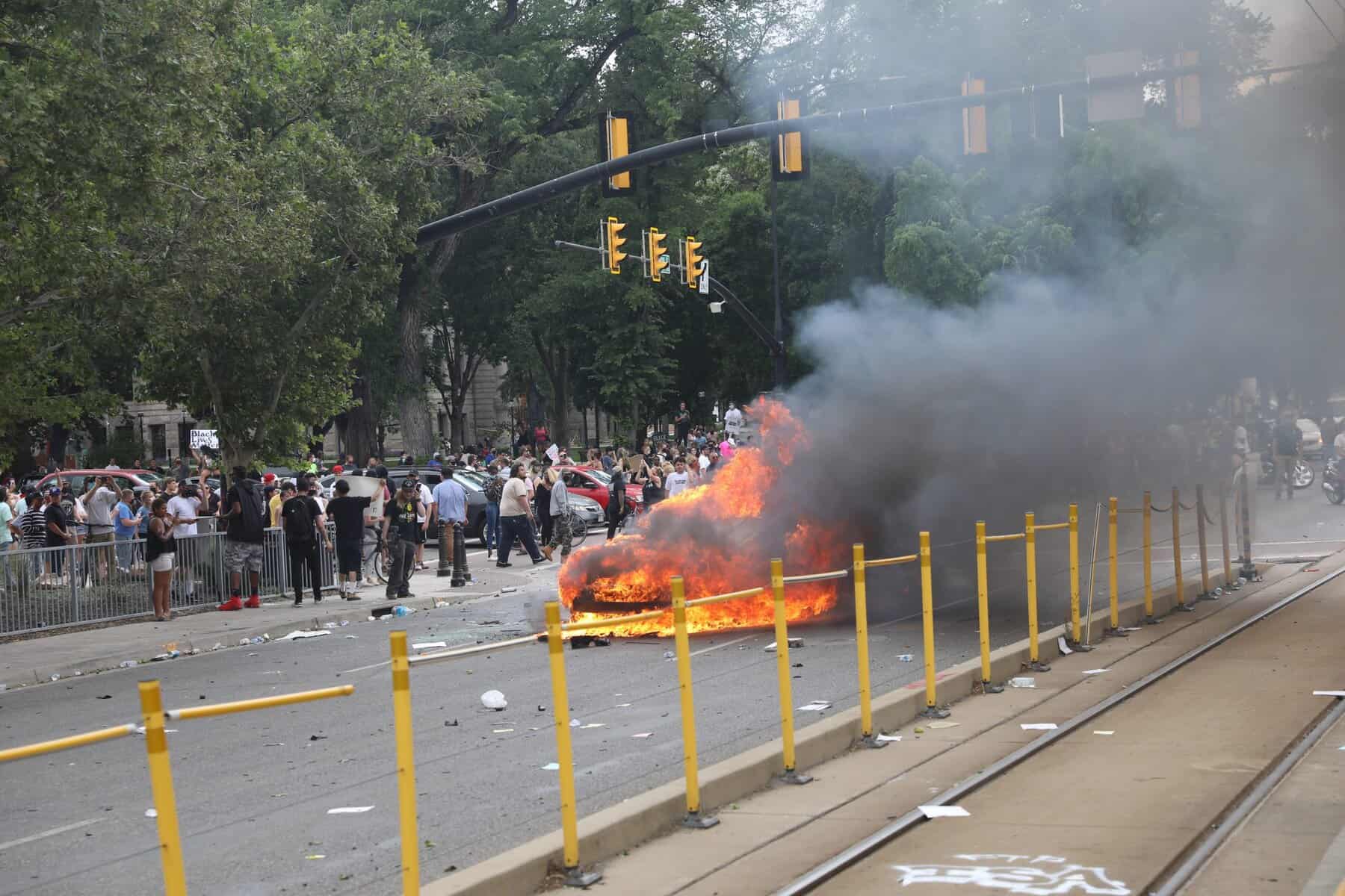Man Attempts to Attack Protesters with Machete and Bow and Arrow During ...