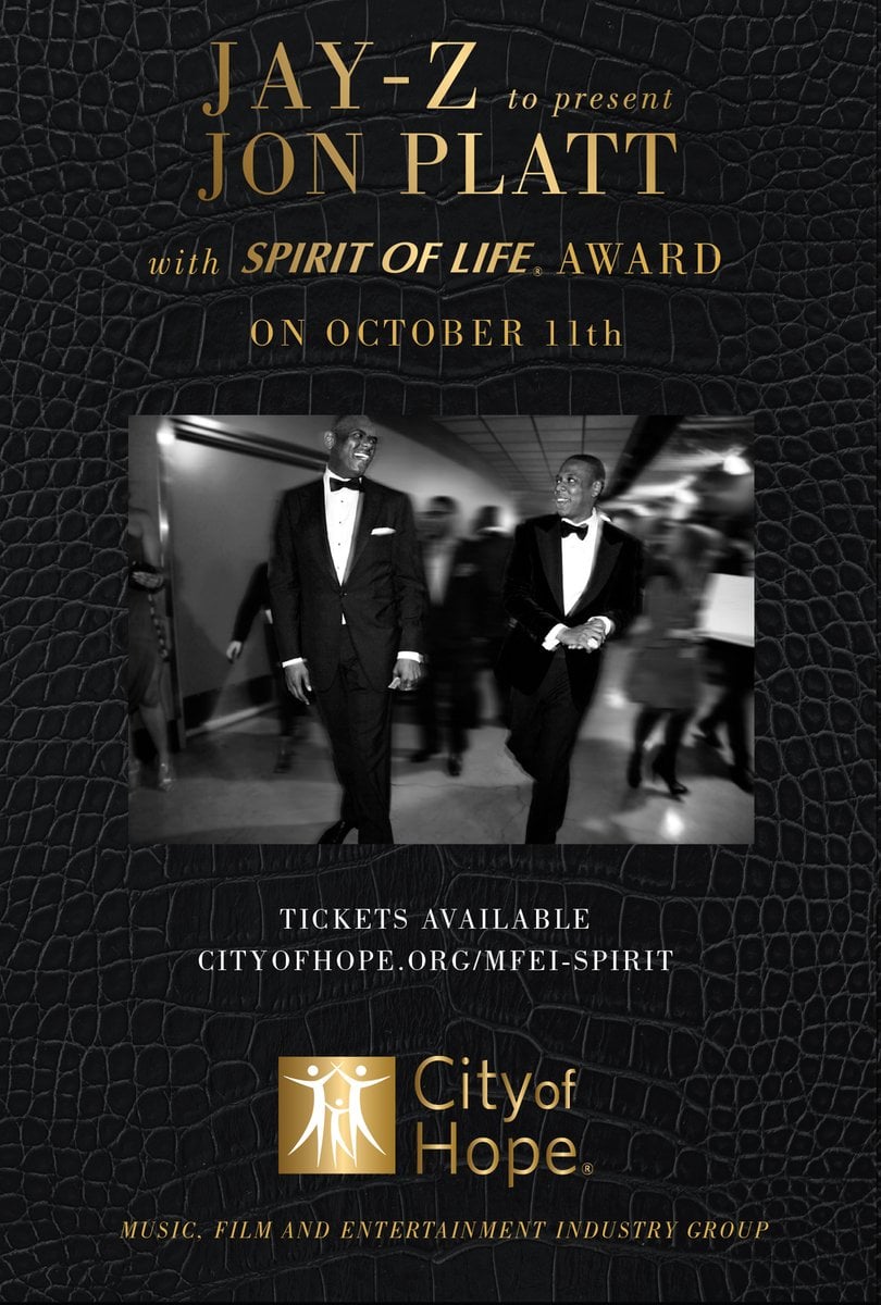 JAY-Z to Present Jon Platt with Spirit of Life Award in October
