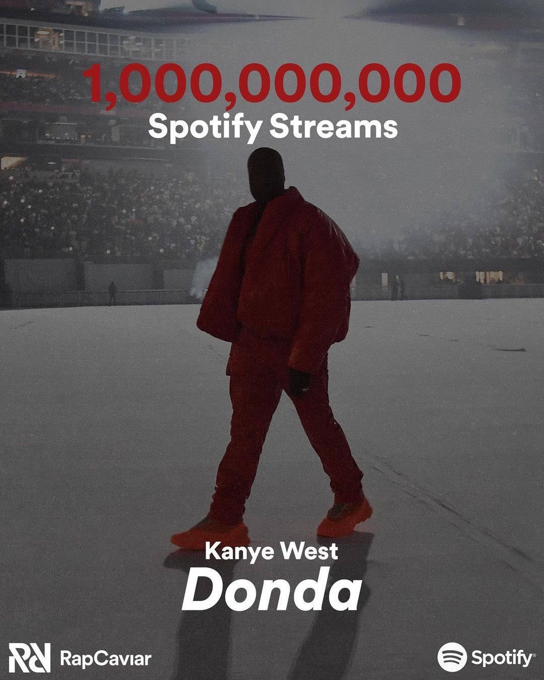 Kanye West's 'DONDA' Album Passes 1 Billion Streams on Spotify