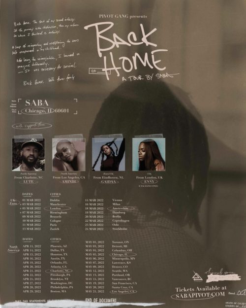 Saba Releases New Single "Stop That," New Album Set for Feb. 4