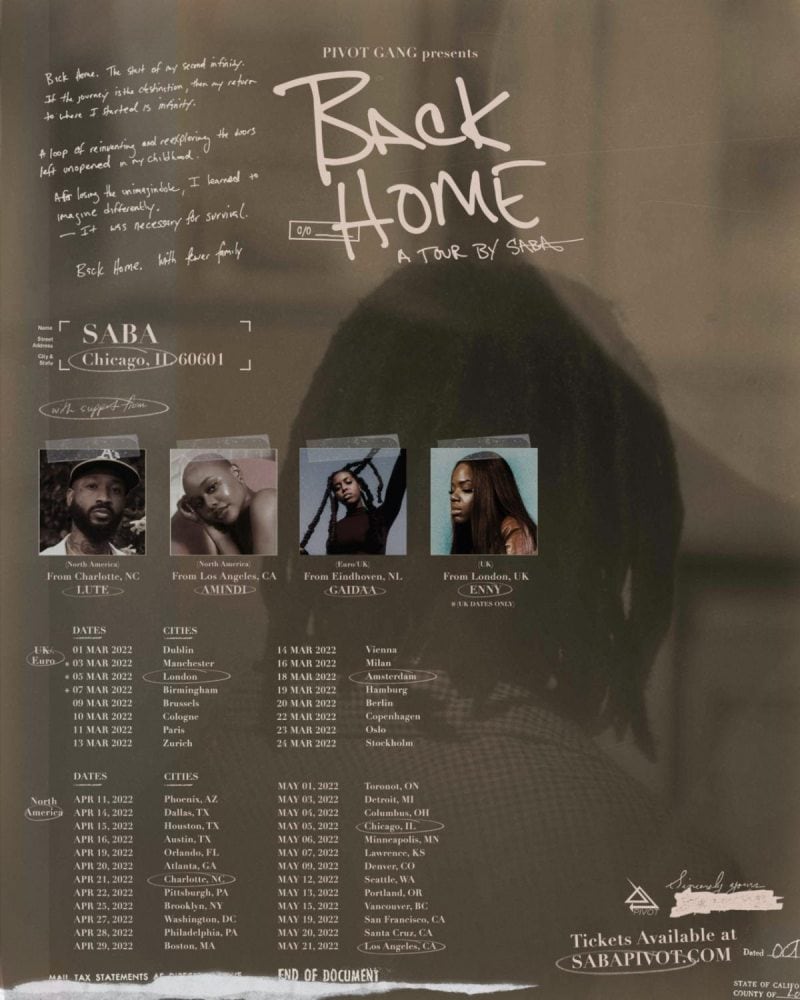 Saba Releases New Single "Stop That," New Album Set for Feb. 4