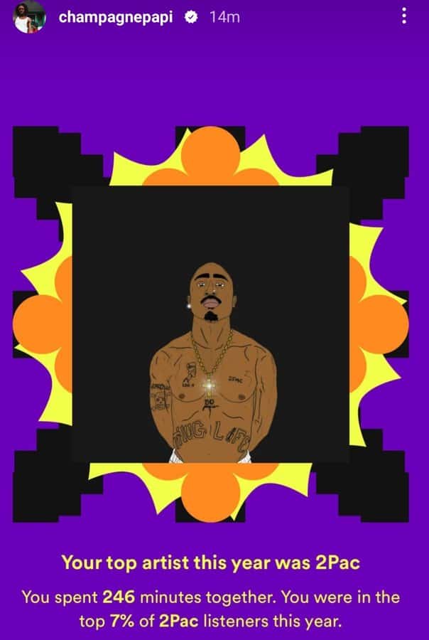 Spotify Wrapped Reveals Drake is in the Top 7% of All 2Pac Listeners