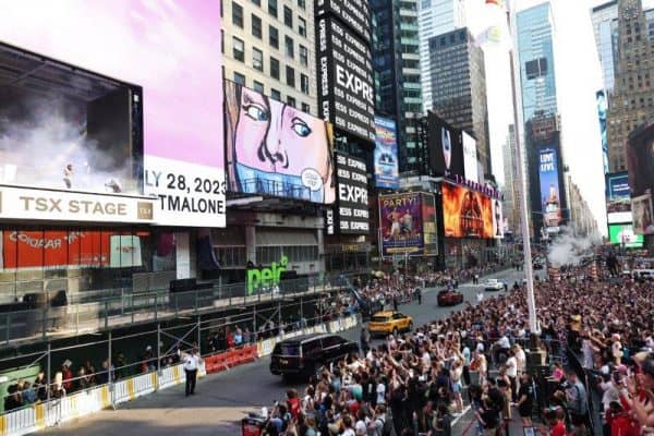 Post Malone Performs Pop-Up Concert at TSX Entertainment Stage in Times ...