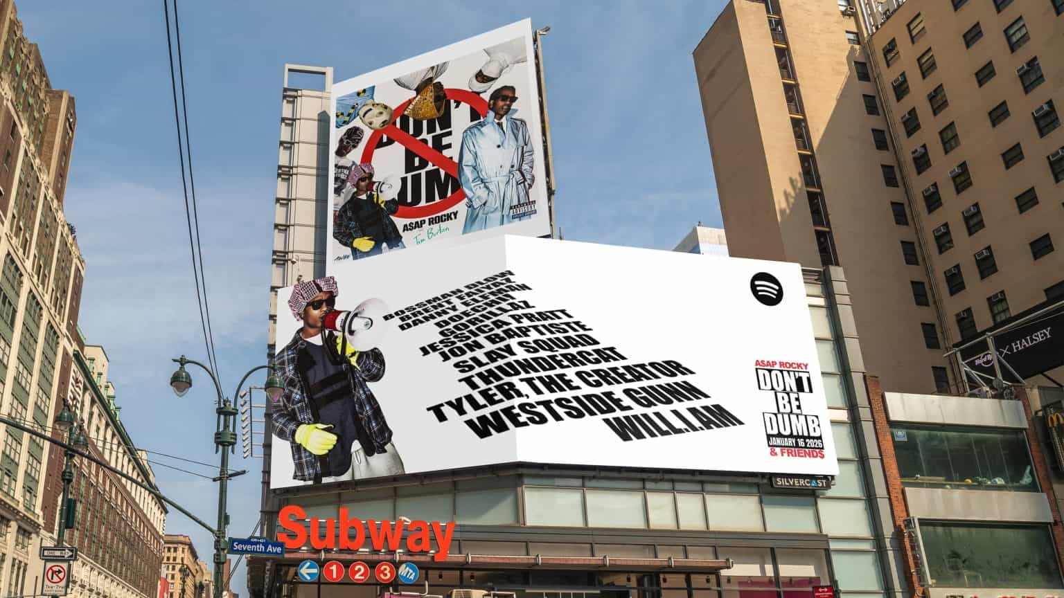 A$AP Rocky Don’t Be Dumb Album Features Announced on Global Billboards